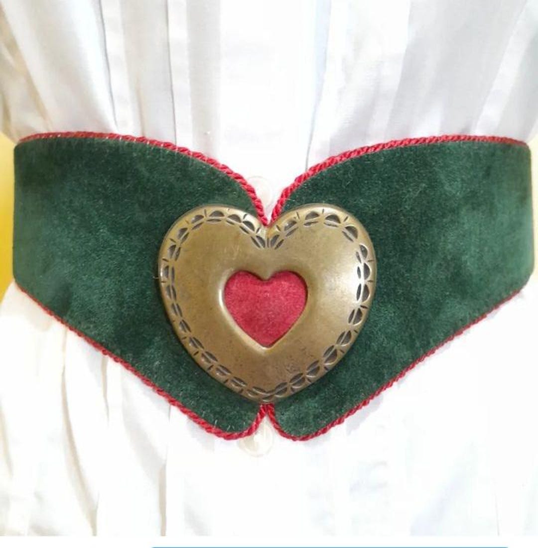 Metal Heart Decor Vintage Tyrolean Belt - Etsy