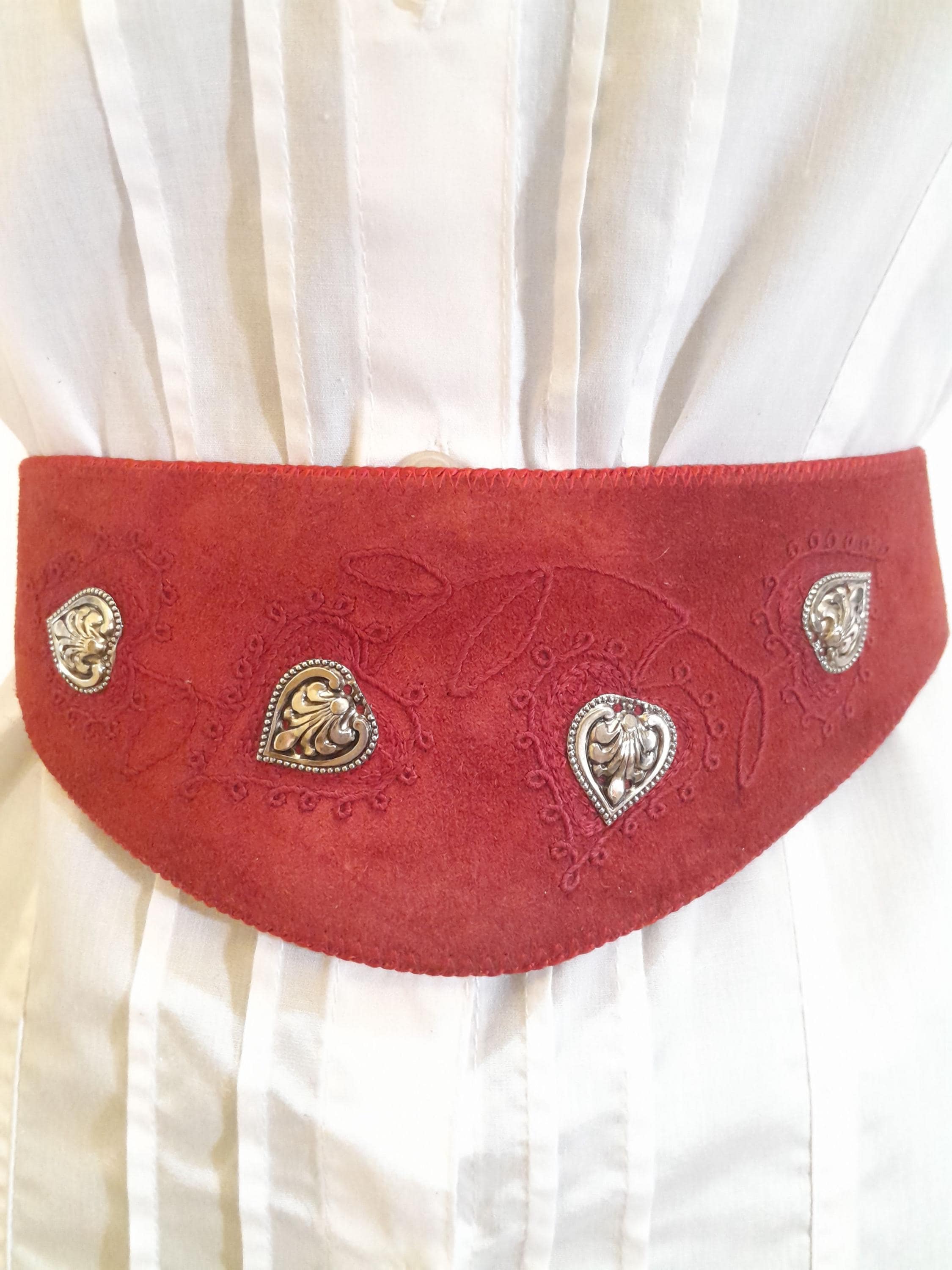 Heart Shaped Metal Decor Tyrolean Belt,80s - Etsy