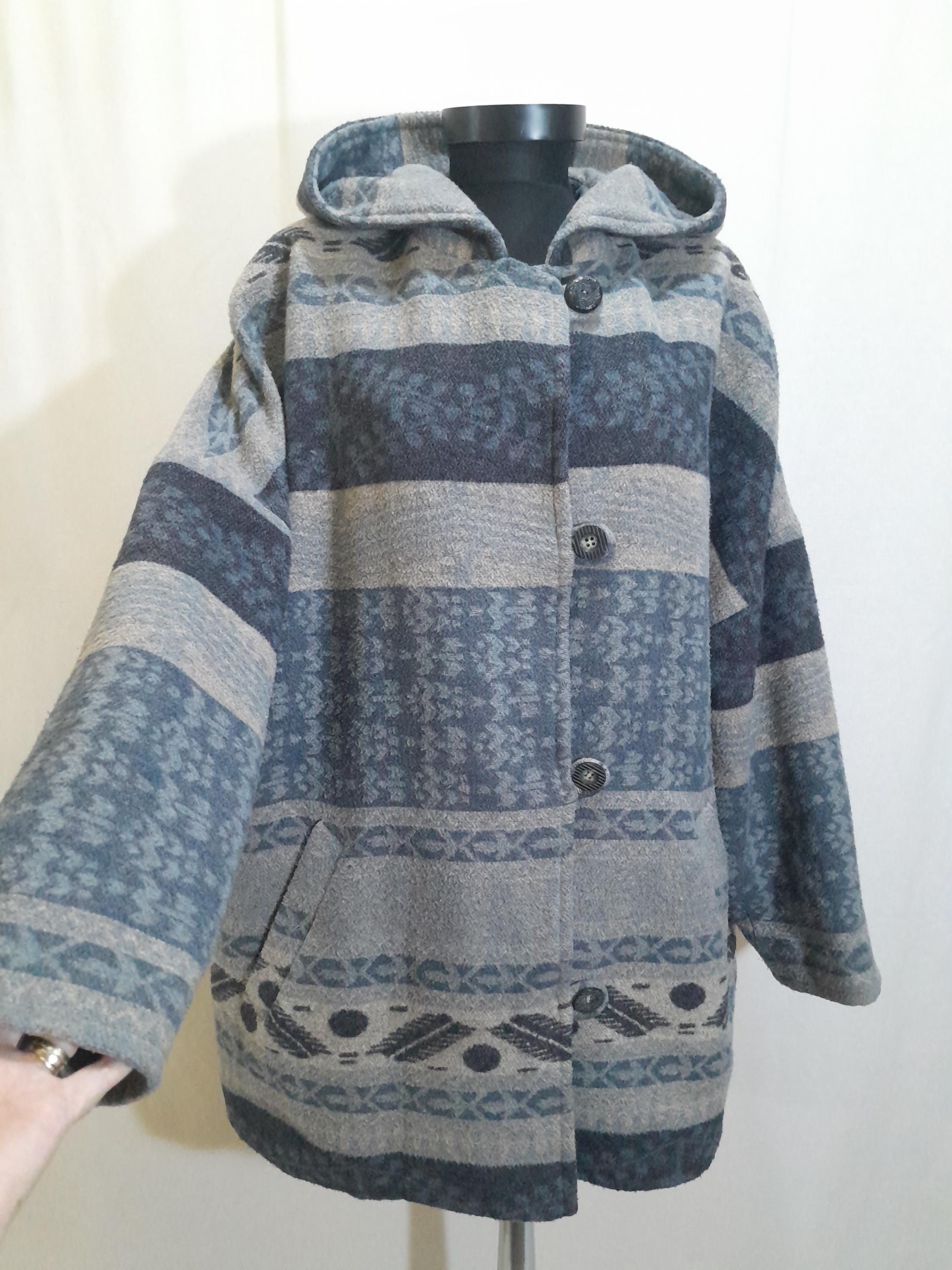 Coat Made of Fiber Mix, Has a Hood - Etsy