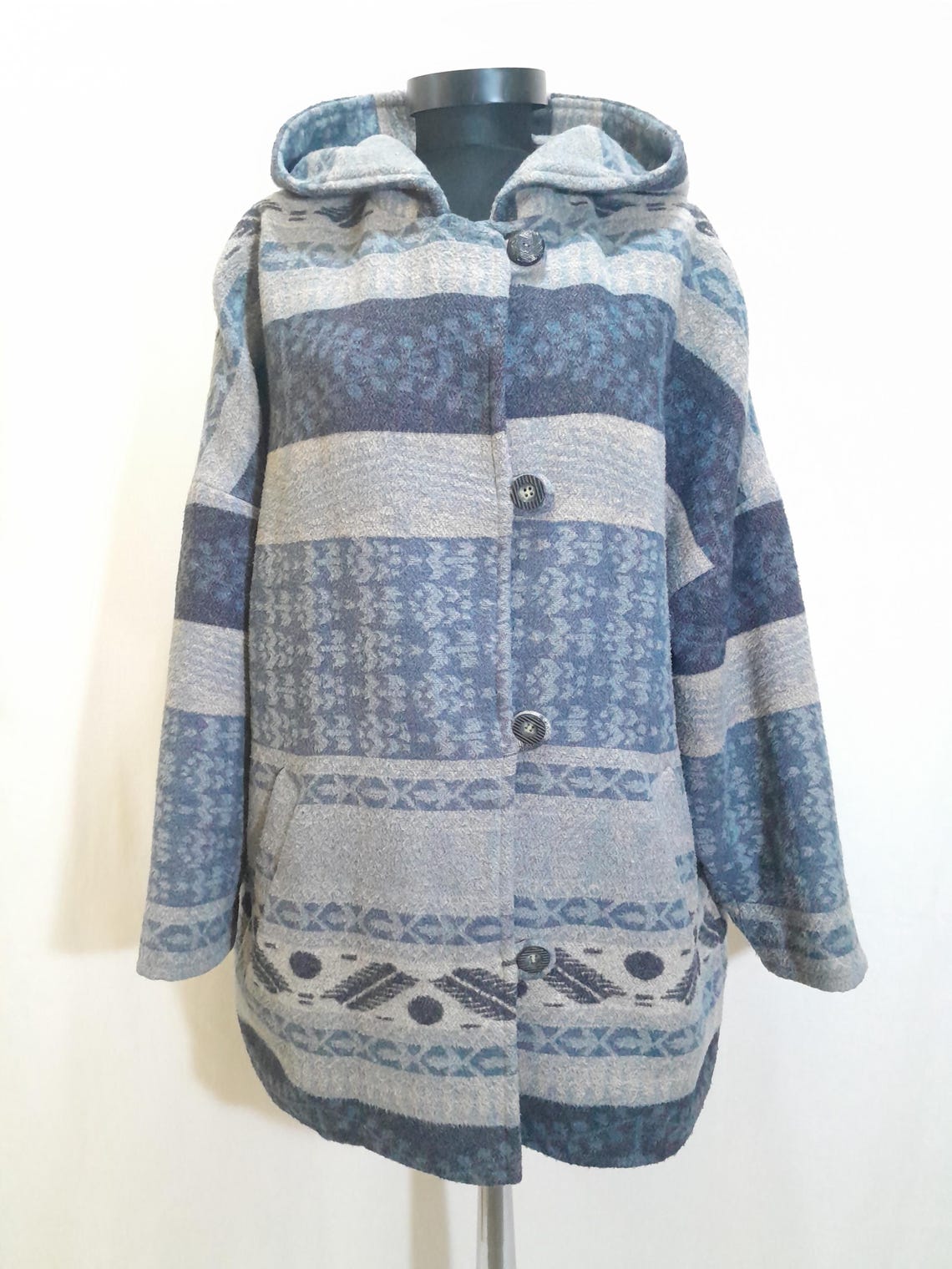 Coat Made of Fiber Mix, Has a Hood - Etsy