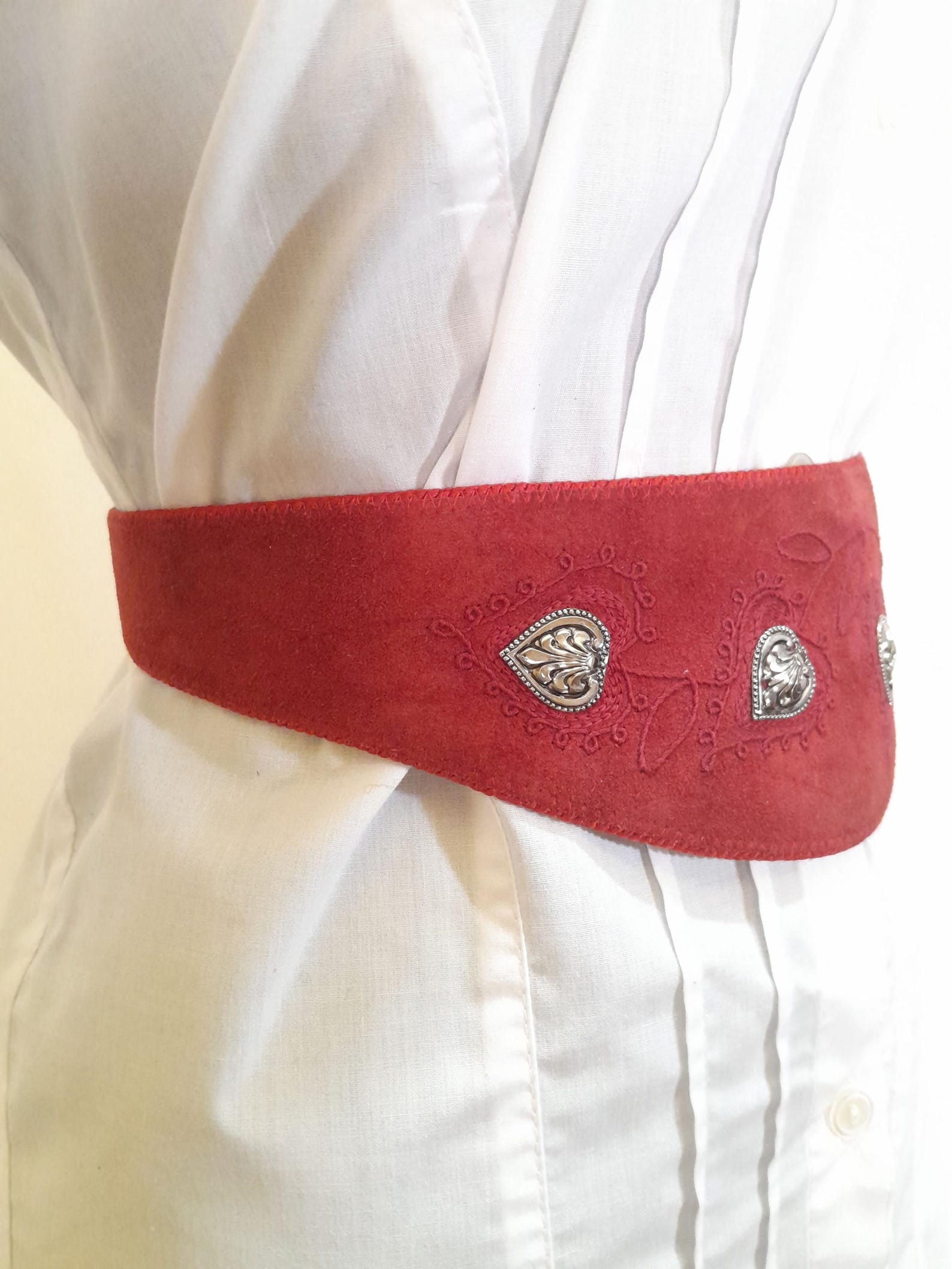 Heart Shaped Metal Decor Tyrolean Belt,80s - Etsy