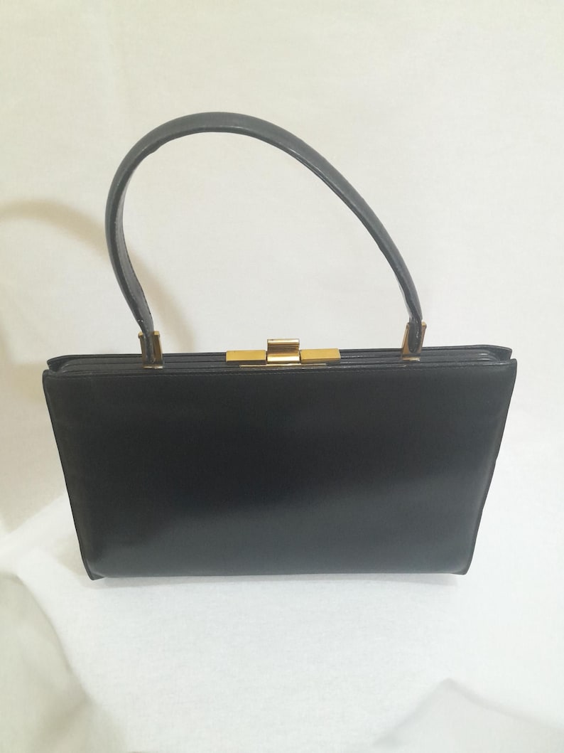 Vintage 50s Black Genuine Leather Purse - Etsy Canada