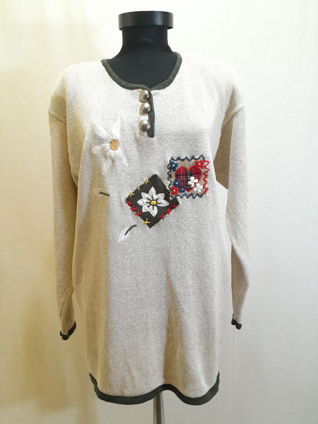 Vintage With Decorative Elements Sweater - Etsy