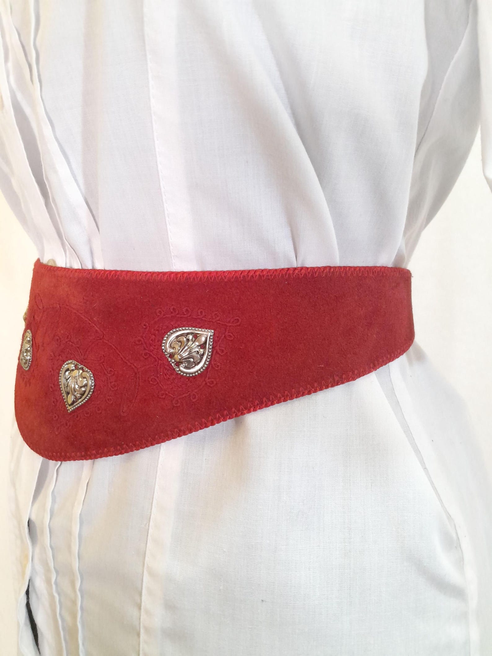 Heart Shaped Metal Decor Tyrolean Belt,80s - Etsy