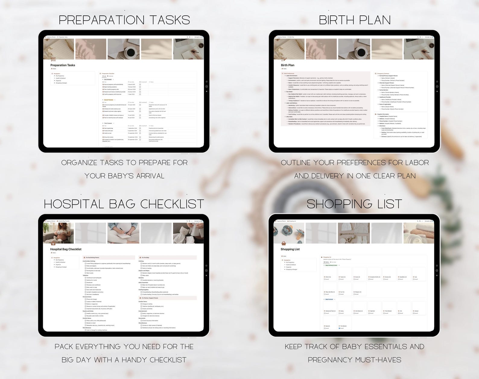 Notion Pregnancy Planner, Digital Birth Plan Template, Pregnancy Diary ...