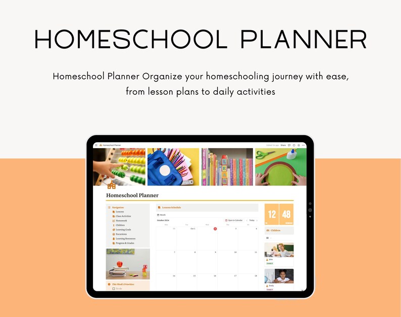 Academic Homeschool Planner Notion, College Lesson Schedule, All in One ...