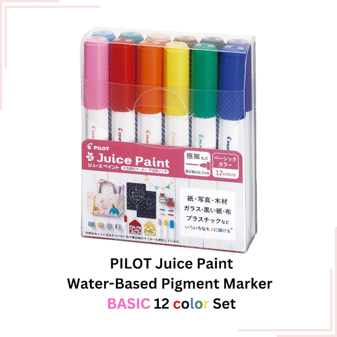 PILOT Juice Paint Water-based Pigment Marker Extra Fine Point 12-color ...