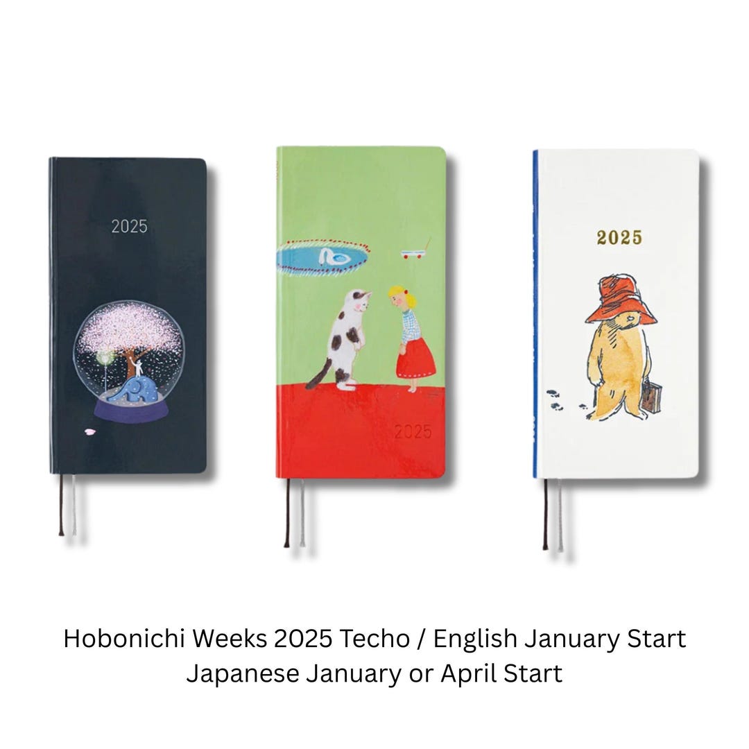 Hobonichi 2025 Planner English Japanese, January Start Night Cherry Hiroko Kubota, Please Look ...