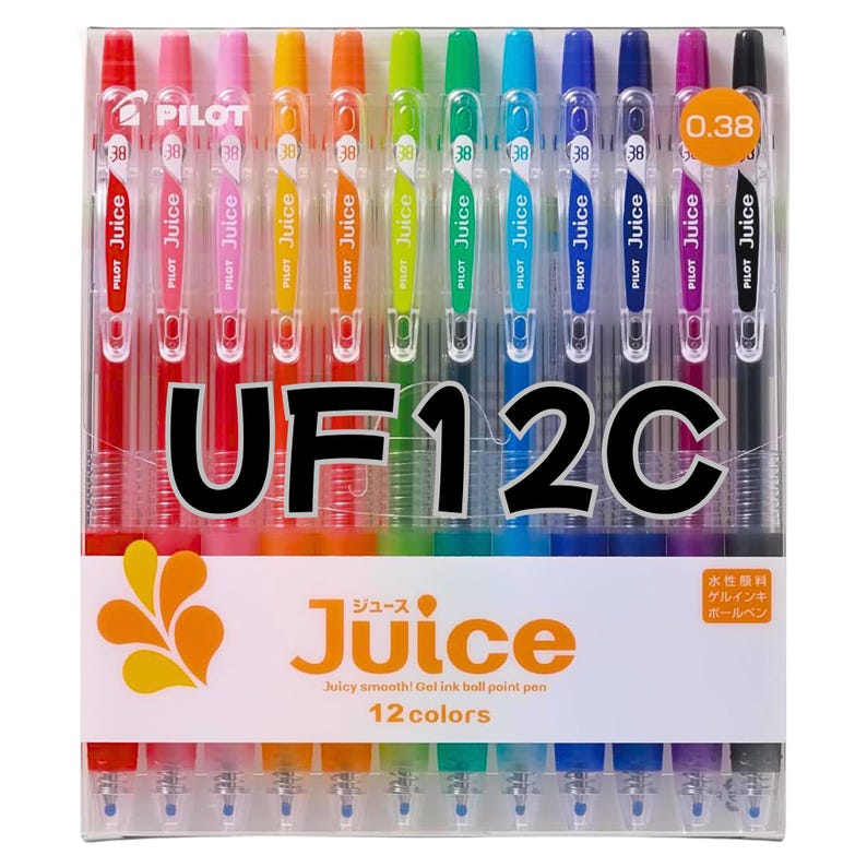 PILOT Gel Pen Juice 12 Color Set 0.3mm 0.5mm Vivid Colors Pigment in ...