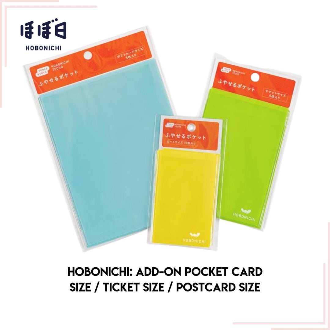Hobonichi: Add-on Pocket Card Size / Ticket Size / Postcard Size - Etsy