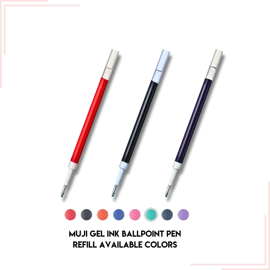 Muji Refills for Gel Ink Ballpoint for 0.38mm, 0.5mm, 0.7mm Cap Type ...