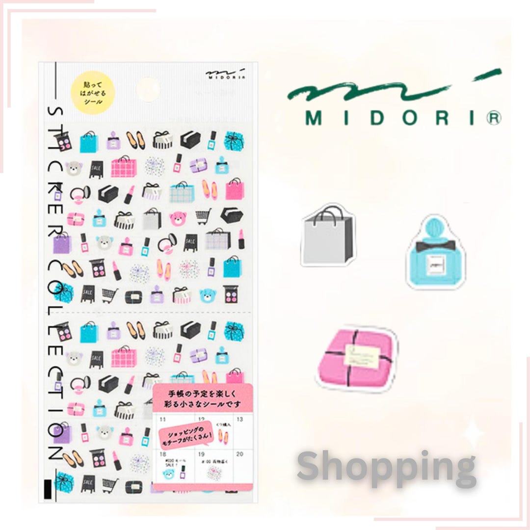 Midori Diary Stickers, DESIGNPHIL Shopping Pattern Re-applicable ...