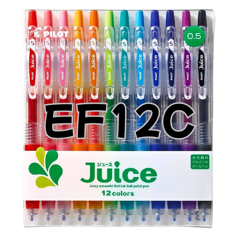 PILOT Gel Pen Juice 12 Color Set 0.3mm 0.5mm Vivid Colors Pigment in Water Resistant 0.38mm 0 ...