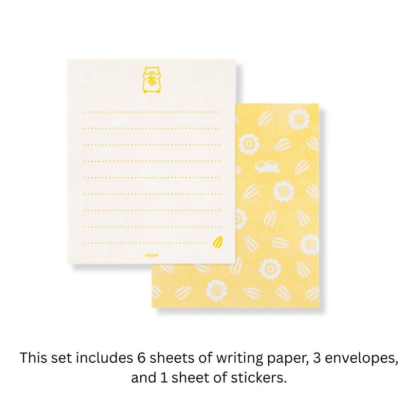 Midori Mini Letter Set Sealed With Animal Stickers Hamster Design ...