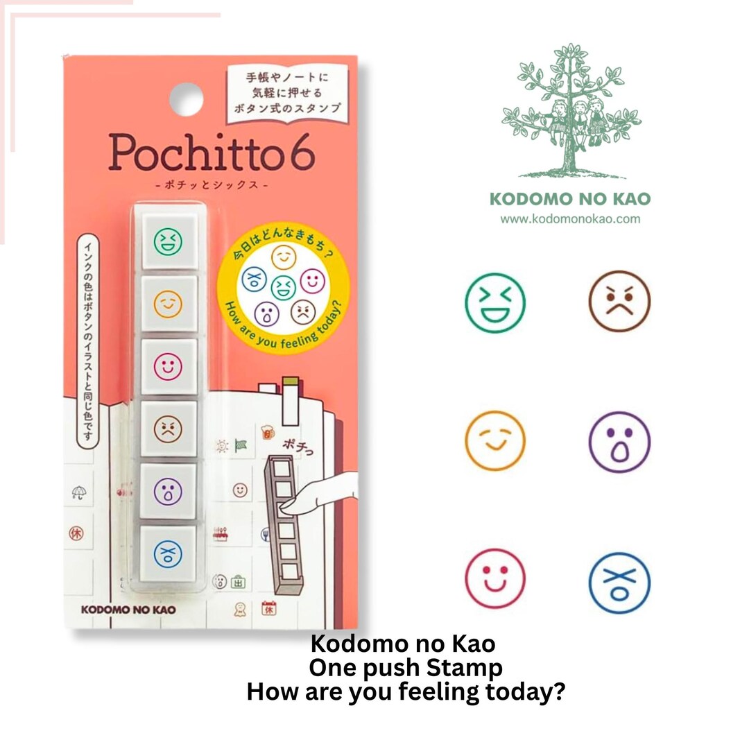 Kodomo No Kao Pochitto 6 Stamp How Are You Feeling Today? Faces Design ...