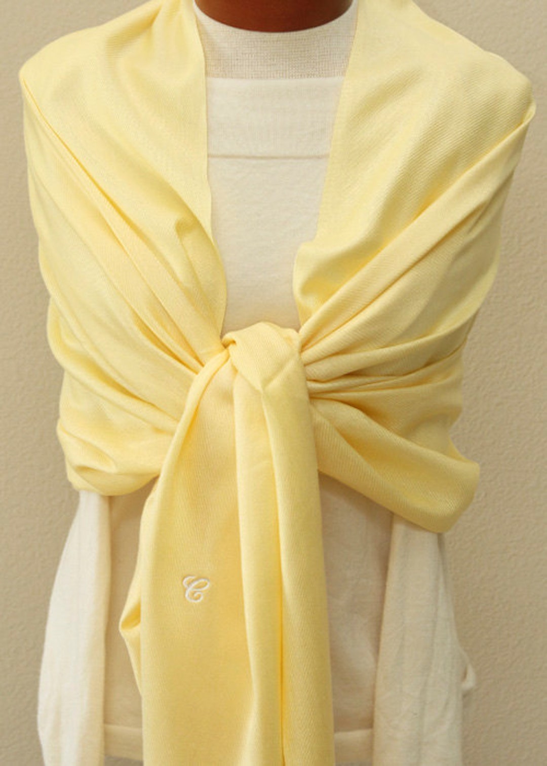 Sale Slightly Defect Soft Light Yellow Scarf, Bridesmaid Wrap, Bridal ...
