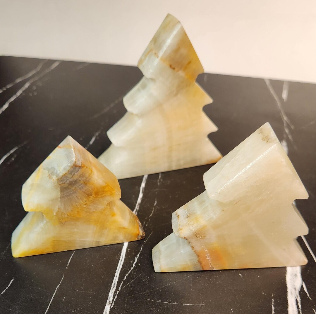 Mexican Onyx Set of 3 Pine Trees. - Etsy