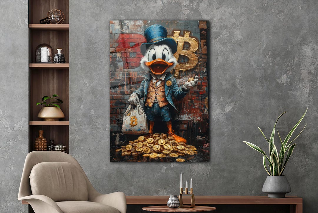 Scrooge Mcduck Wall Art, Scrooge Mcduck Bitcoin, Daffy Duck Dollars ...