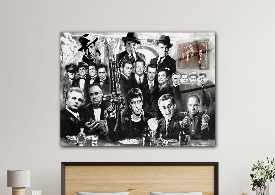 Gangster Wall Decor,legend Gangsters Wall Art,gangster Collage,mafia ...