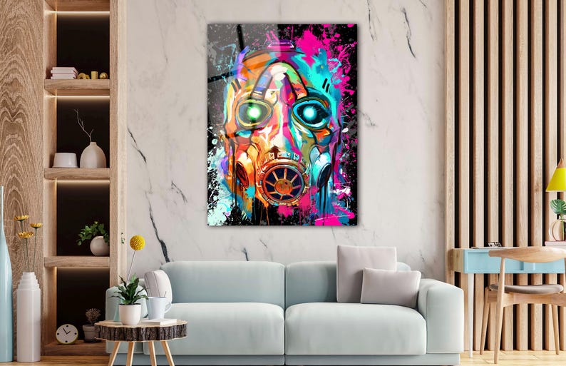 Borderlands Psycho Gas Mask Picture Print,colorful Mask Wall Decor ...