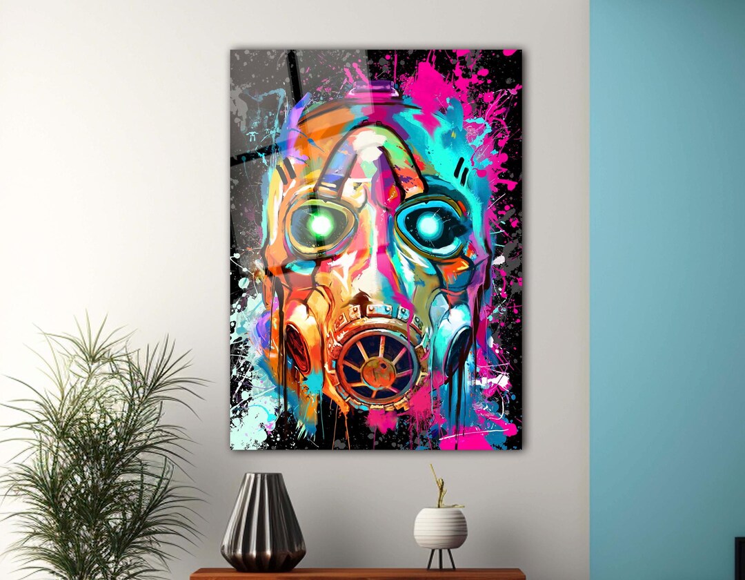 Borderlands Psycho Gas Mask Picture Print,colorful Mask Wall Decor ...