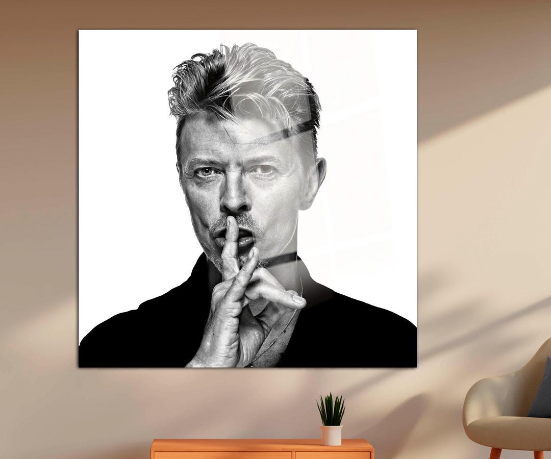 David Bowie Hush Wall Art,david Bowie Glass Wall Decor,handsome Man Art ...
