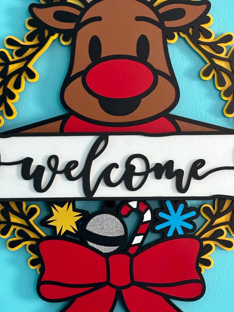 Rudolph Welcome Sign - Etsy