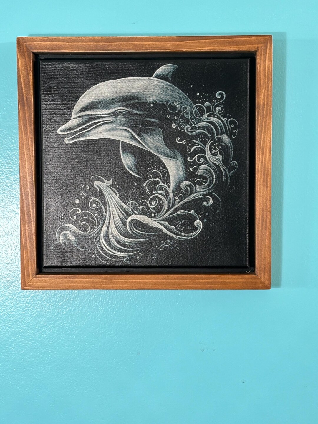 Dolphin Engraved on Canvas - Etsy