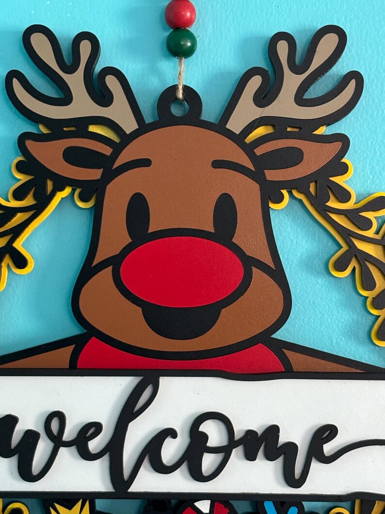 Rudolph Welcome Sign - Etsy