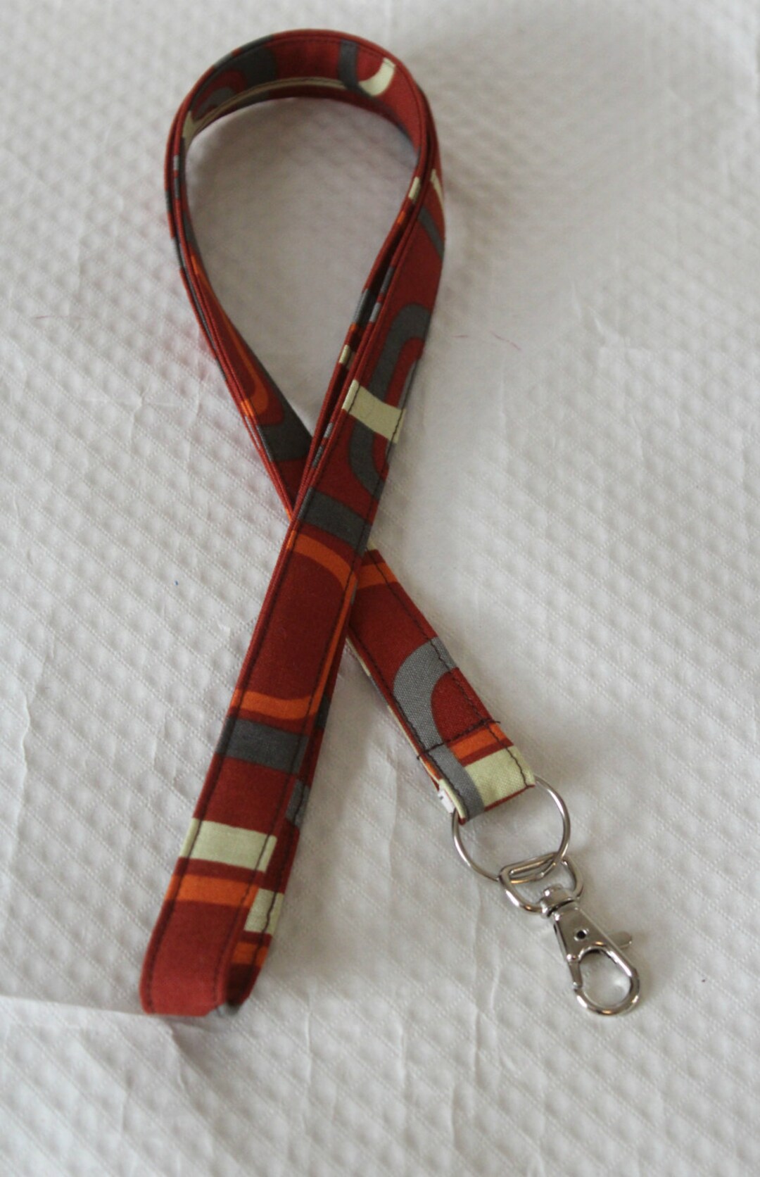 Retro Lanyard /rust Lanyards / Lanyards / ID Badge Holders / Boho ...