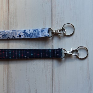 Blue Floral Lanyard, Blue Lines Lanyard, ID Badge Lanyard, Animal ...