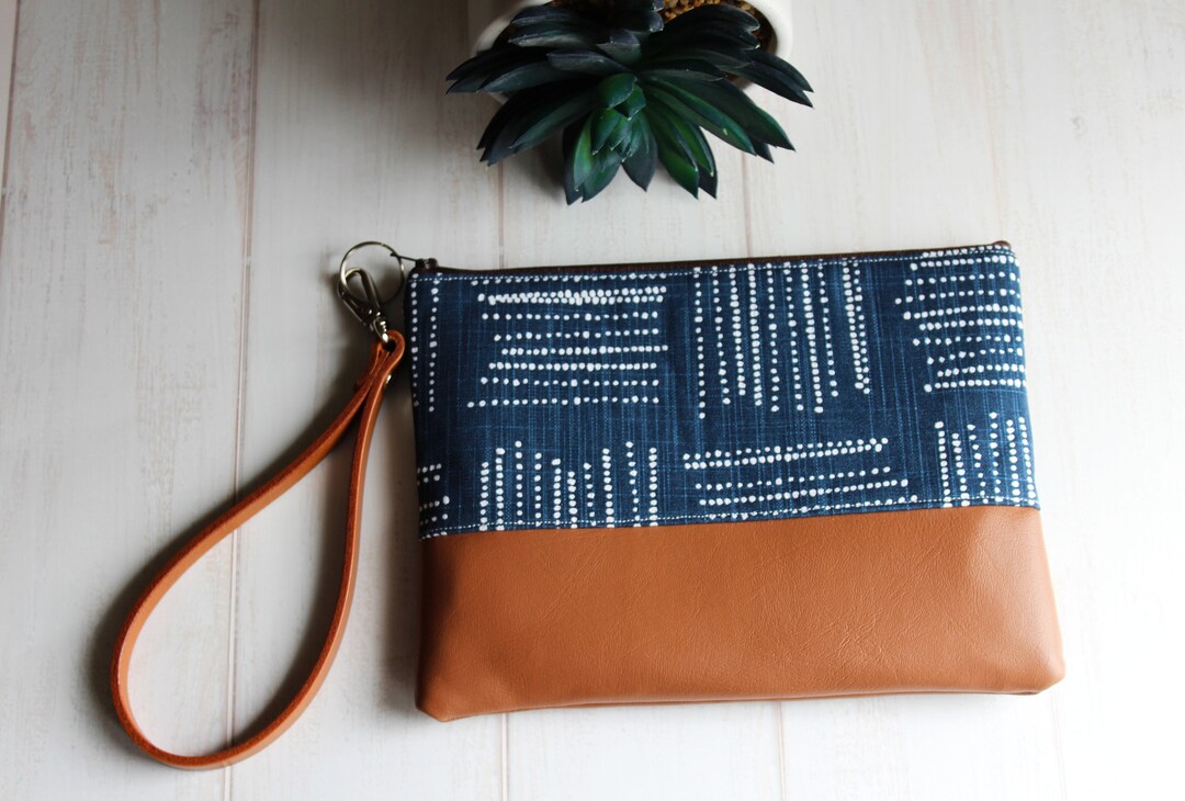 Blue Wristlet, Zipper Clutch, Zipper Pouch, Wristlet Wallet, Blue ...