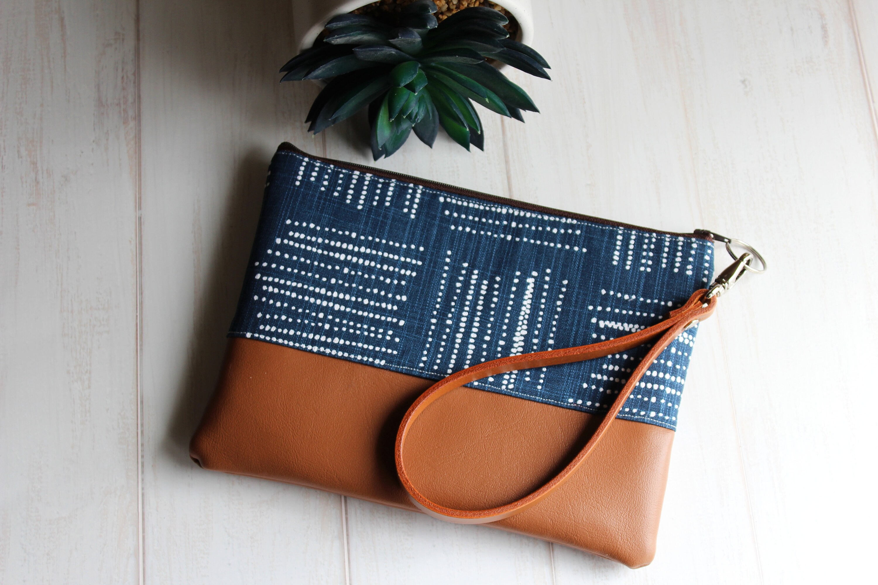 Blue Wristlet, Zipper Clutch, Zipper Pouch, Wristlet Wallet, Blue ...