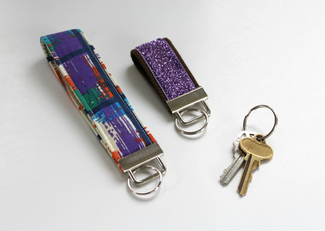 Purple Key Chain / Glitter Key Fob / Key Fob Wristlet/teacher Key Fobs ...