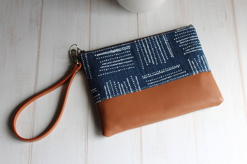 Blue Wristlet, Zipper Clutch, Zipper Pouch, Wristlet Wallet, Blue ...