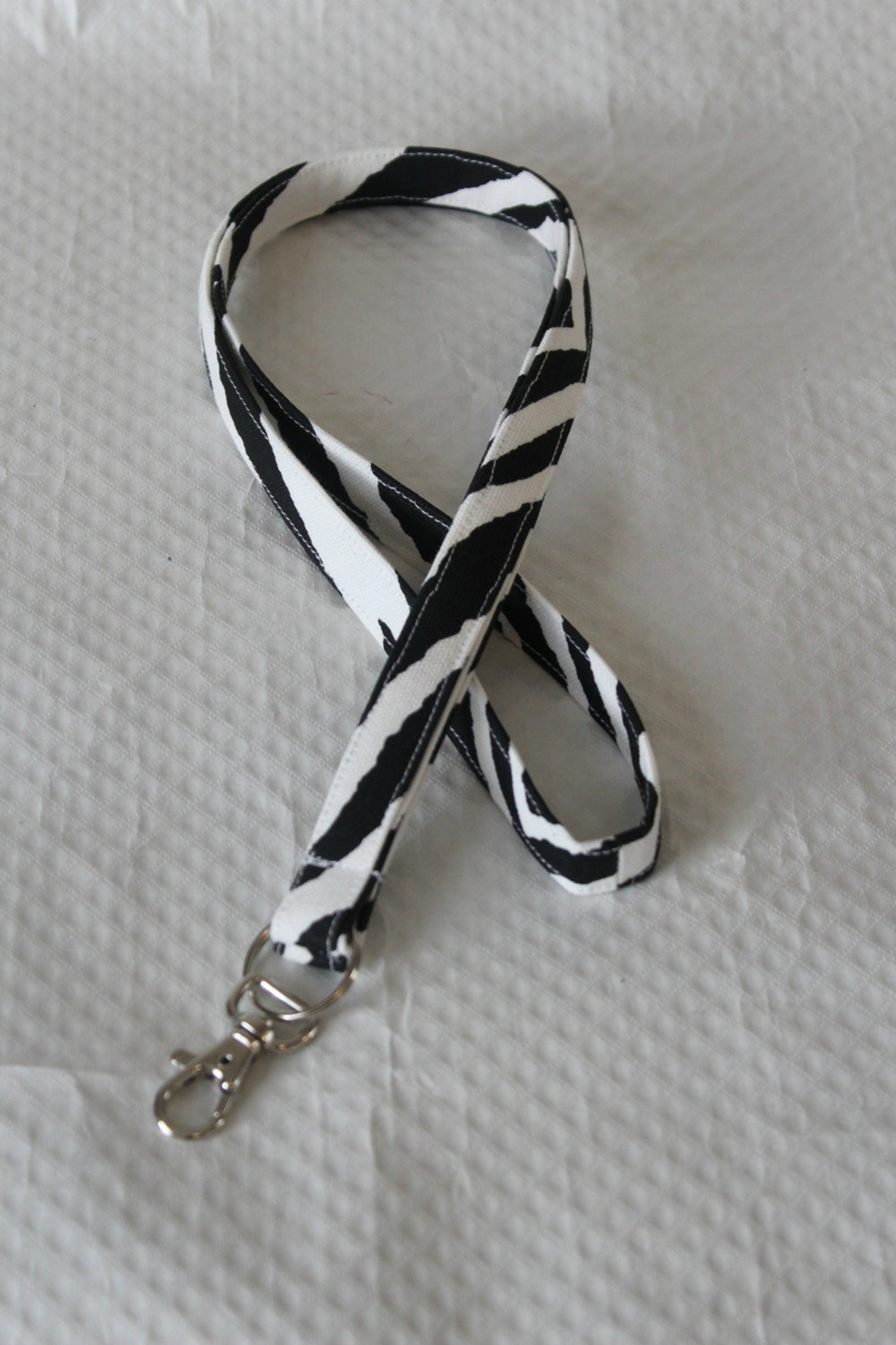 Zebra Lanyard / Black White Lanyards/lanyards/id Badge Holders - Etsy