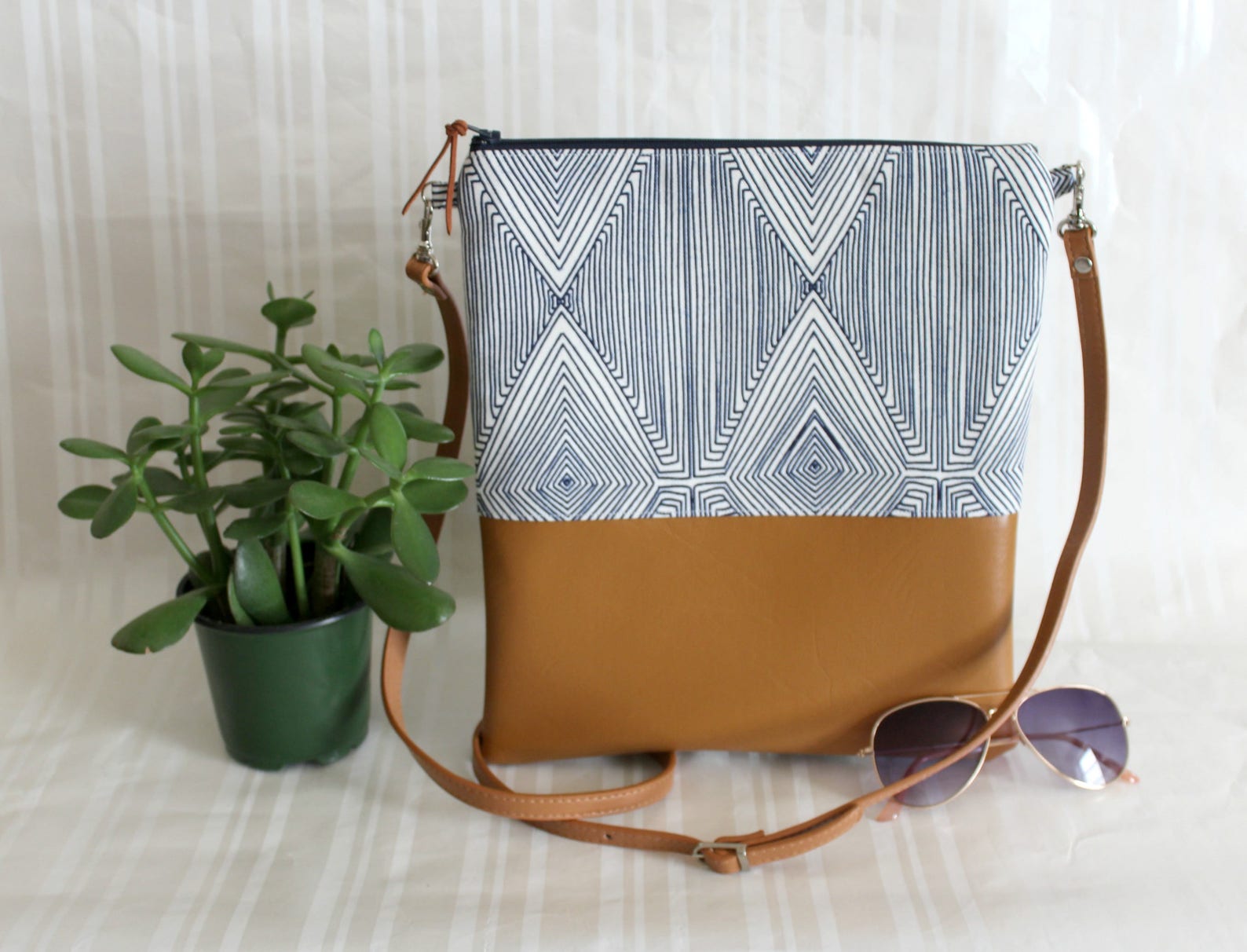 Blue Crossbody Bag Simple Crossbody Bag Geometric Crossbody - Etsy