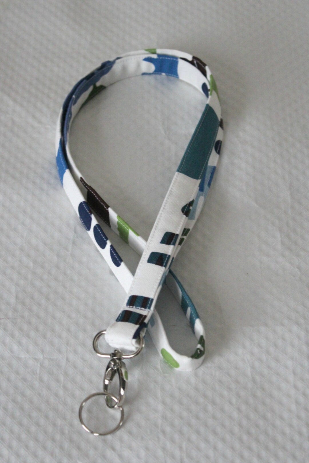 Blue White Lanyard / Animal Print Lanyard / Key Lanyard/id Badge Holder ...