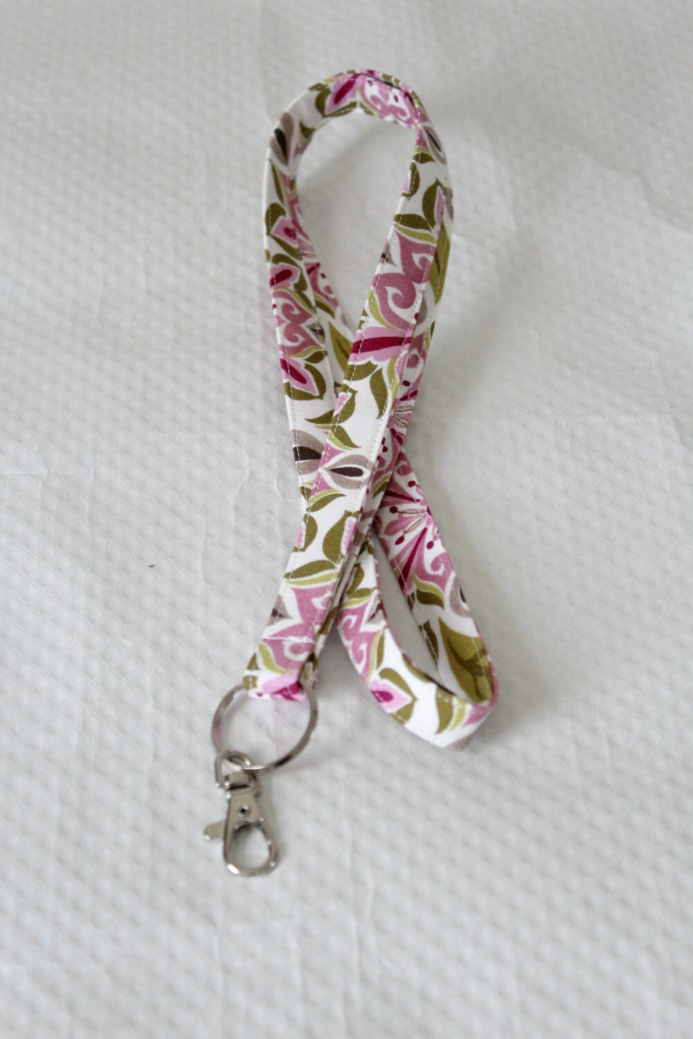 Purple White Lanyard / Floral Lanyard / Key Lanyard / ID Badge | Etsy
