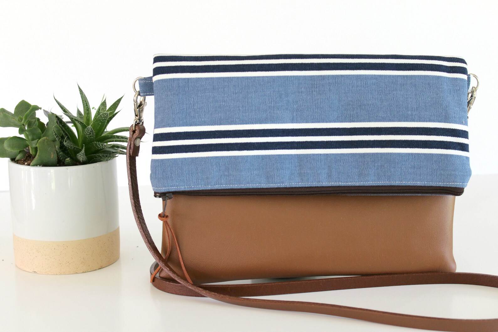 Foldover Crossbody Bag, Blue Crossbody Bag, JULIA Crossbody Purse ...