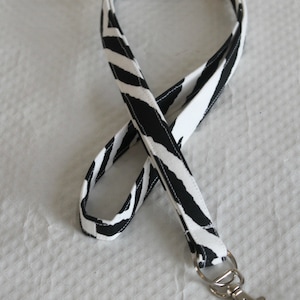 Zebra Lanyard / Black White Lanyards/lanyards/id Badge Holders /cute ...