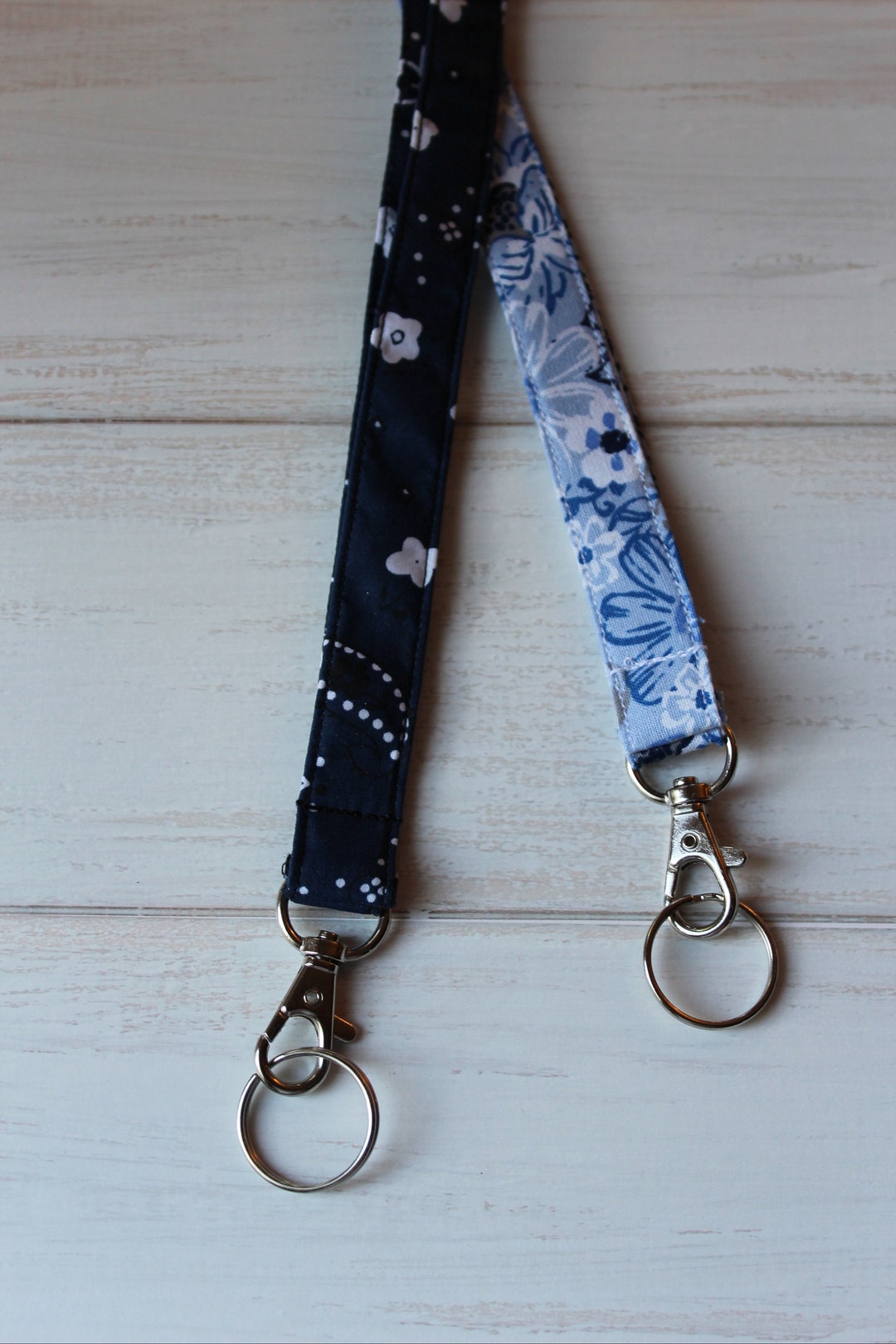 Blue Lanyard, Floral Print Lanyard, ID Badge Lanyard, Key Lanyards, ID ...