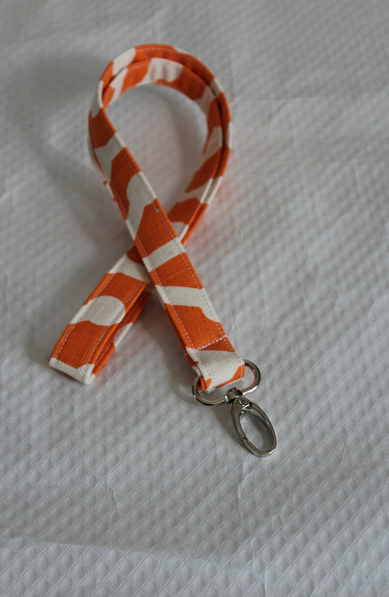 Orange Lanyard / Cotton Lanyards/key Lanyards/id Badge - Etsy