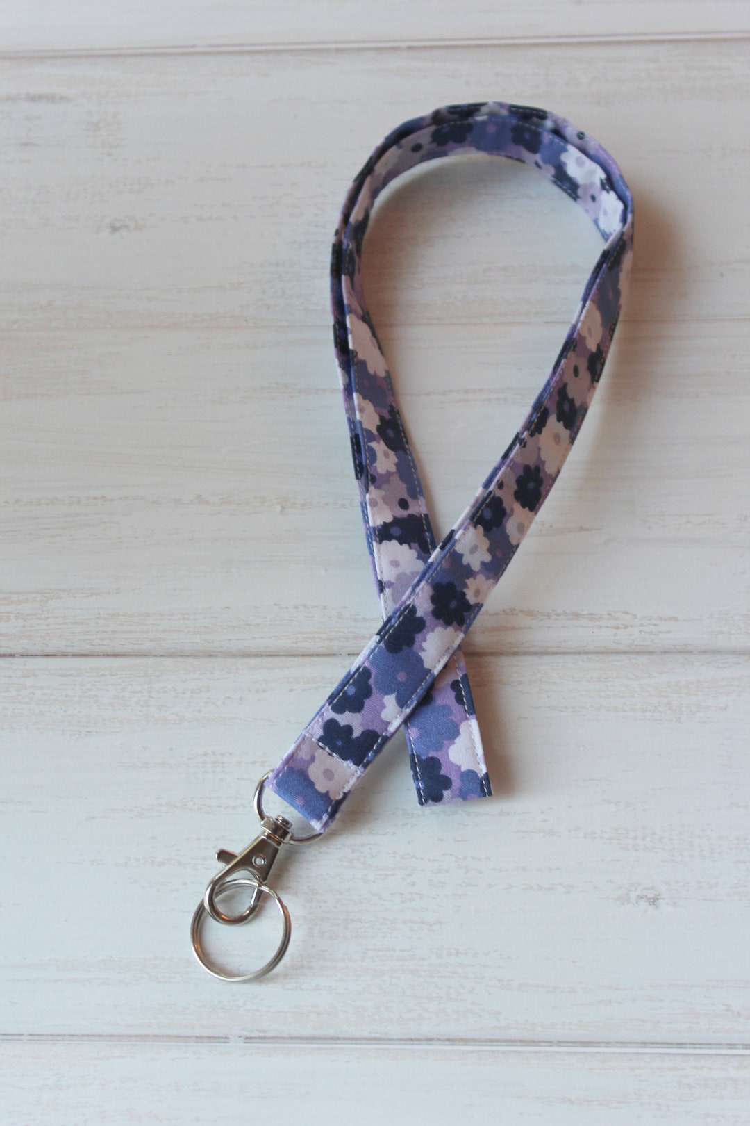 Purple Lanyard, Floral Lanyard, Badge Lanyard, Keychain Lanyard ...