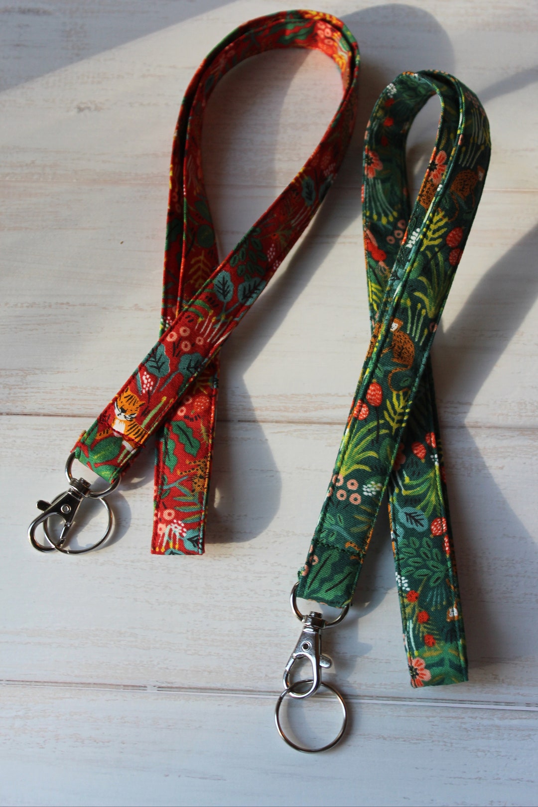 Green Forest Lanyard, Red Lanyard, ID Badge Lanyard, Animal Lanyards ...