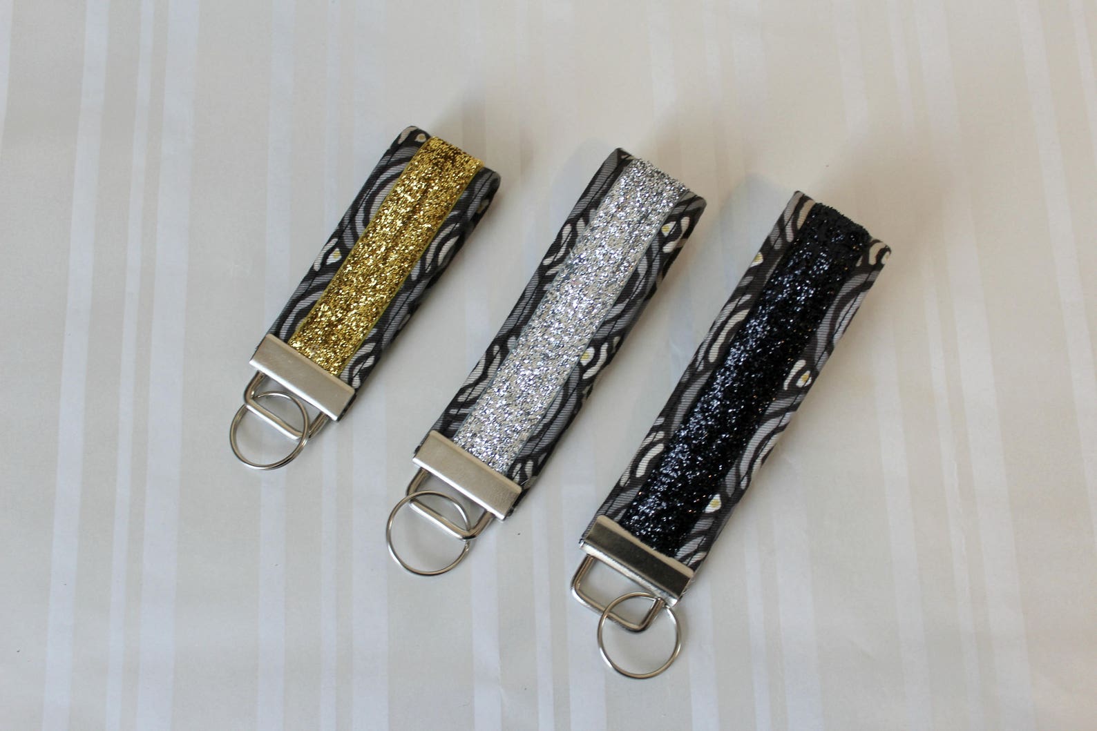 Silver Key Chain / Gold Key Fob / Set of Three Key Chains - Etsy