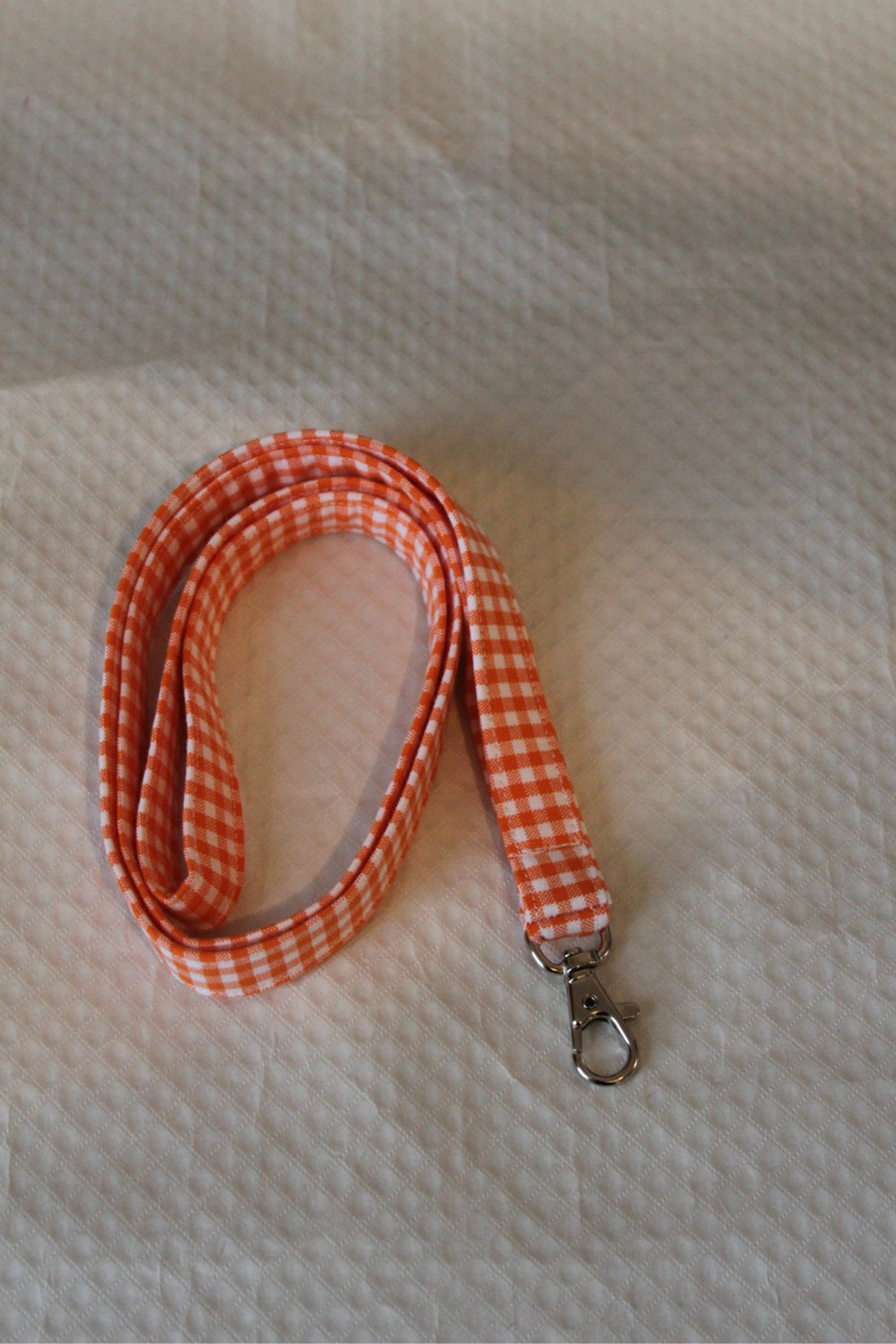 Orange Lanyard / Gingham Lanyards/key Lanyards/id Badge Holders/cute ...
