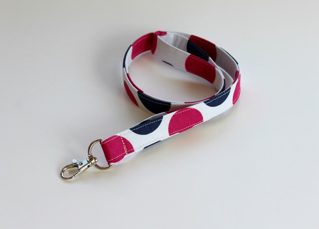 Polka Lanyard /Pink and Blue Dots Lanyards / ID Badge Holder / - Etsy ...