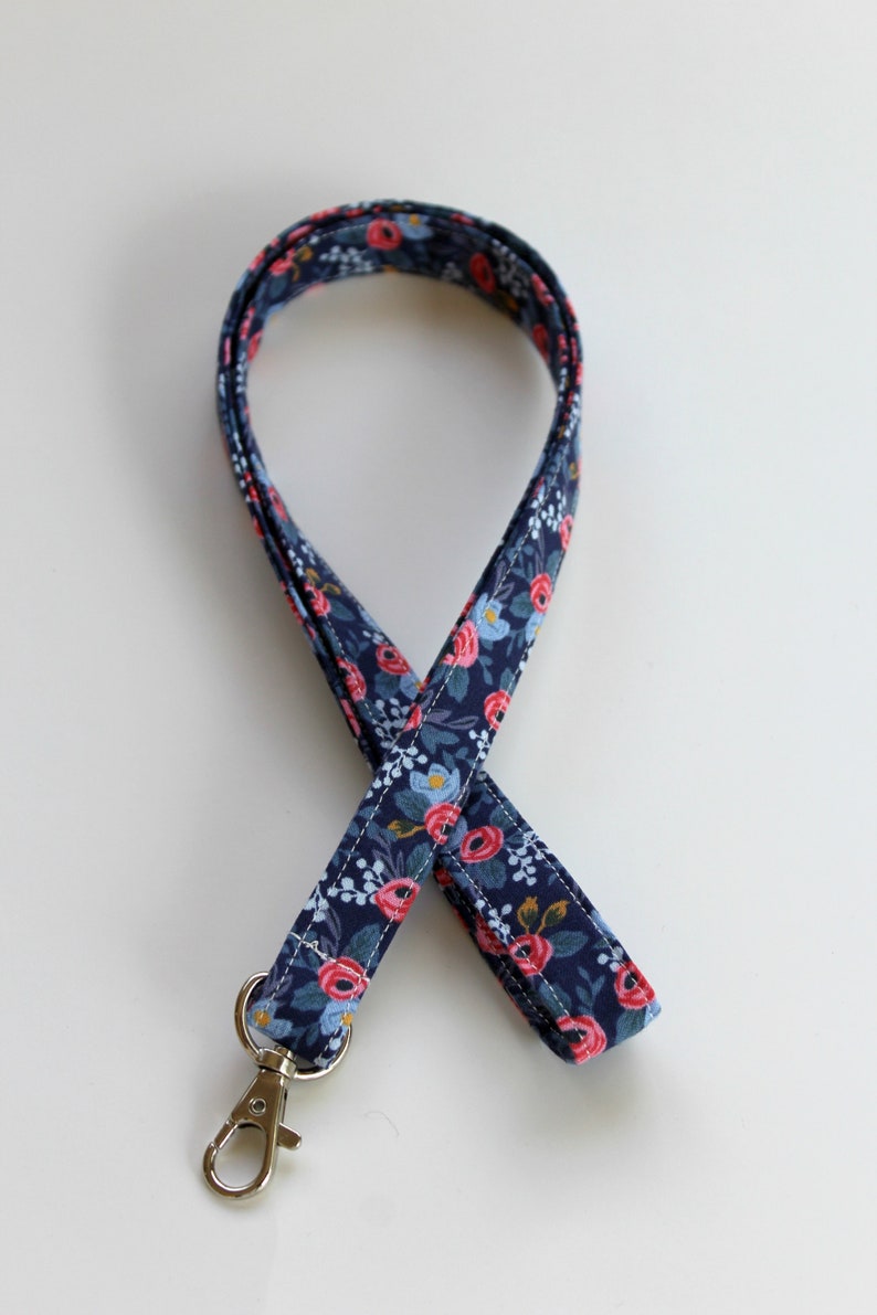 Blue Lanyard / Floral Lanyard / Badge Lanyard/keychain | Etsy