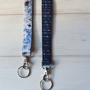 Blue Floral Lanyard Blue Lines Lanyard ID Badge Lanyard - Etsy